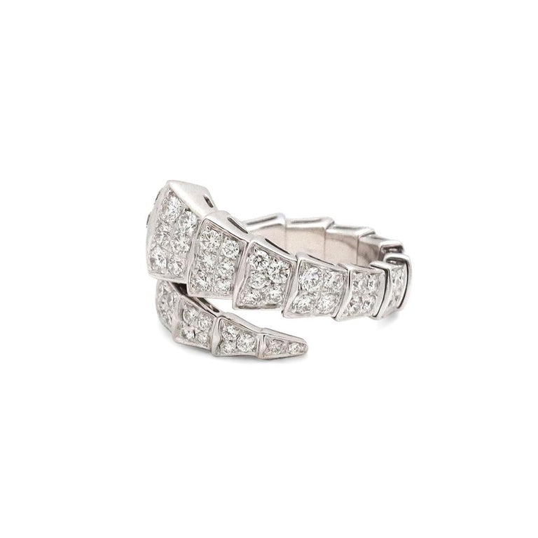 Bvlgari 'Serpenti Viper' White Gold and Diamond Ring at 1stDibs