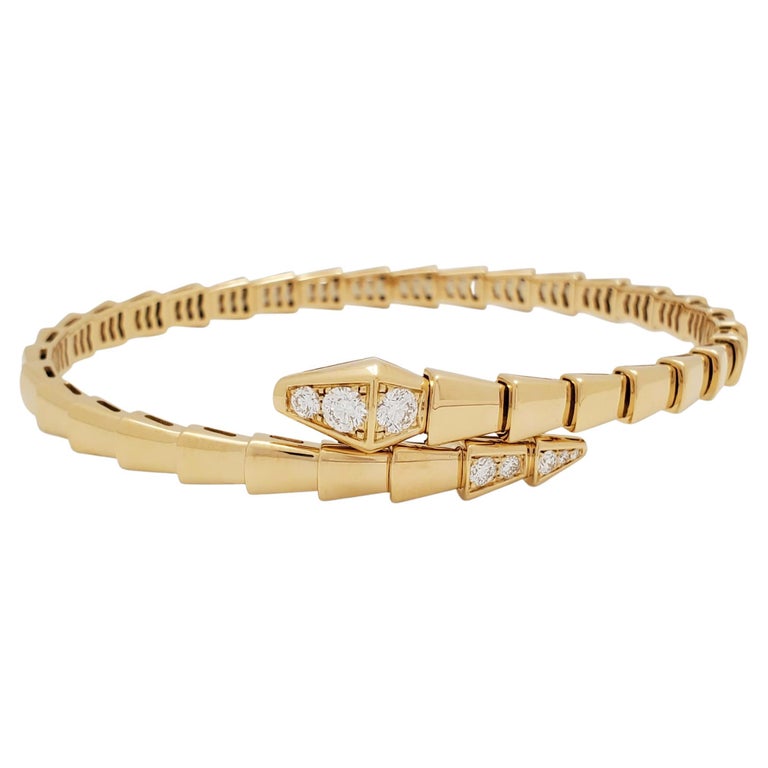 Bvlgari 'Serpenti Viper' Yellow Gold Diamond Bracelet For Sale at 1stDibs