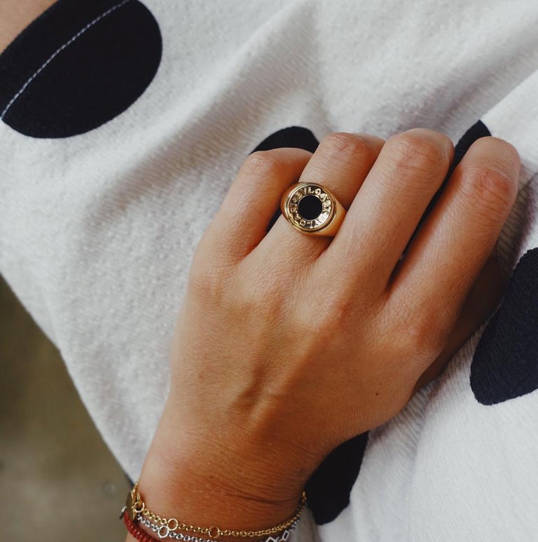 Bvlgari Signet 18 Karat Yellow Gold Black Onyx Ring 17.6 g at 1stDibs ...