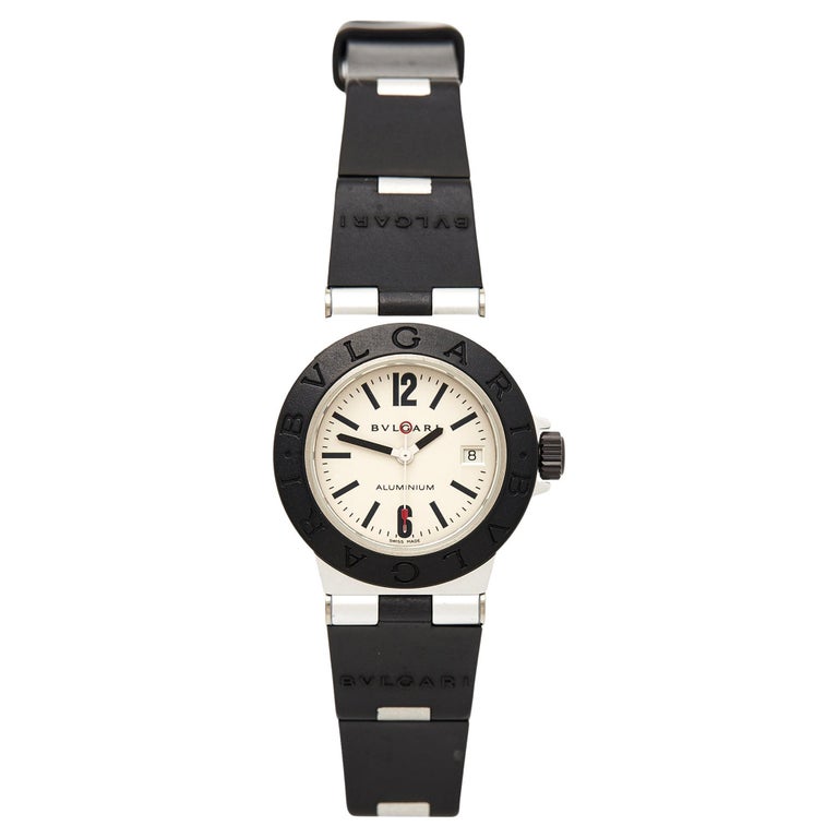 Bvlgari Silver Two-Tone Aluminium Rubber Diagono AL29TA Women's ...