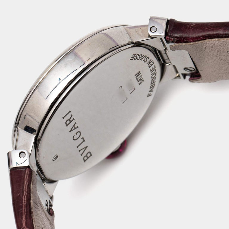 Bvlgari Stainless Steel Alligator Leather Lvcea 102566 Women's ...