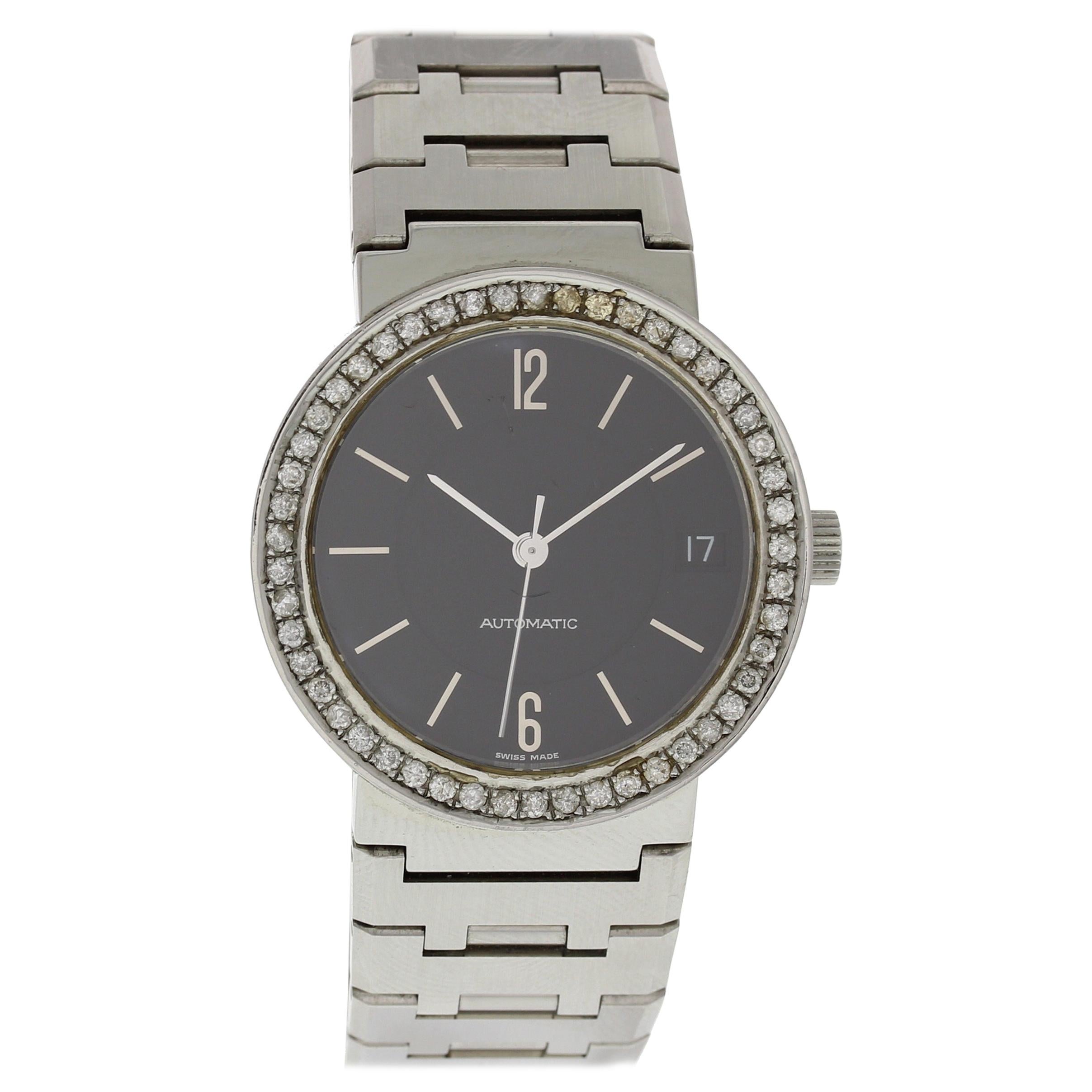 Bvlgari Stainless Steel BB 33 SS Automatic Diamond For Sale at 1stDibs