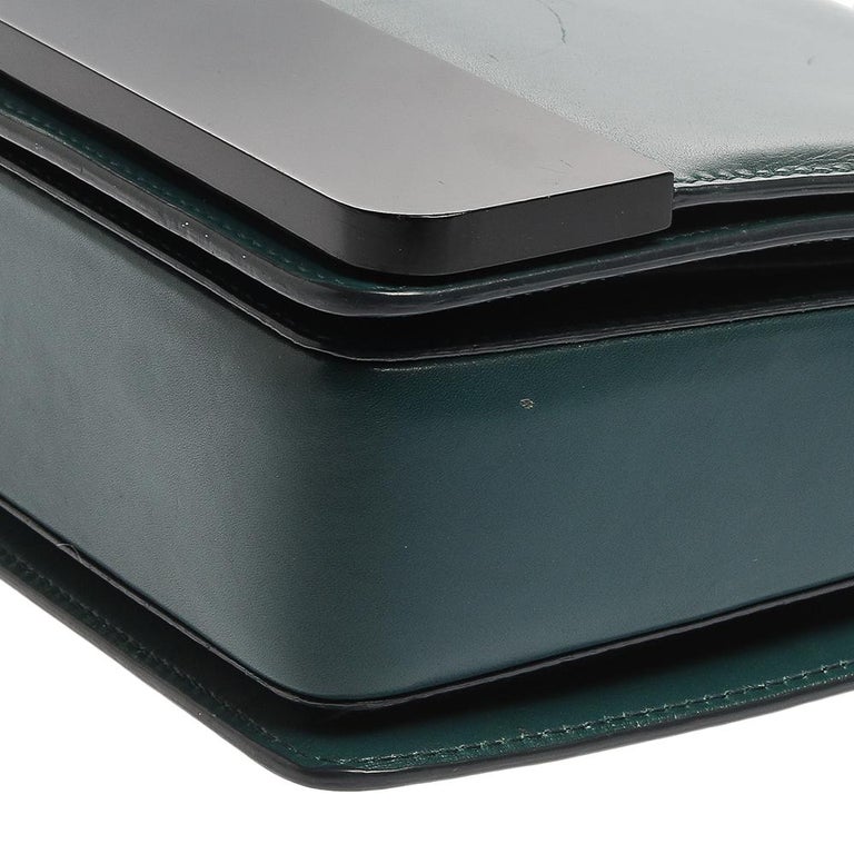 Bvlgari Teal/Black Leather and Perspex Medium Flap Cover Bag at 1stDibs