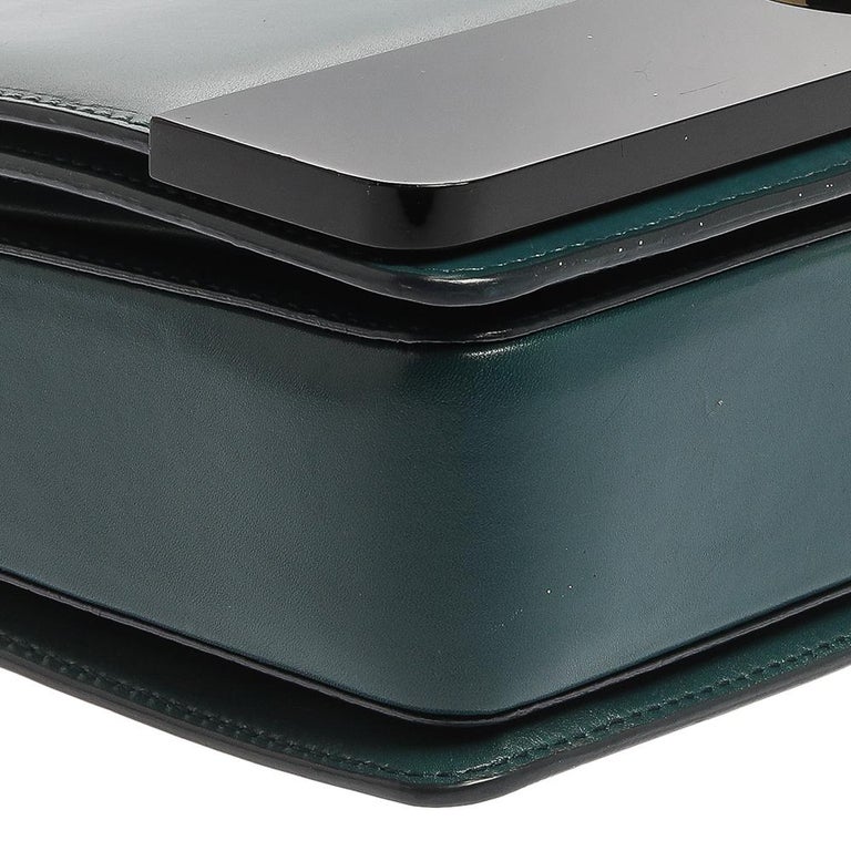 Bvlgari Teal/Black Leather and Perspex Medium Flap Cover Bag at 1stDibs