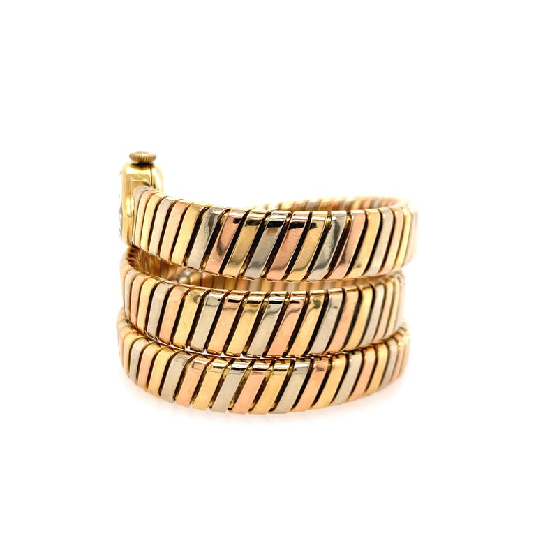 Bvlgari Tri-Color Bracelet Watch For Sale at 1stDibs