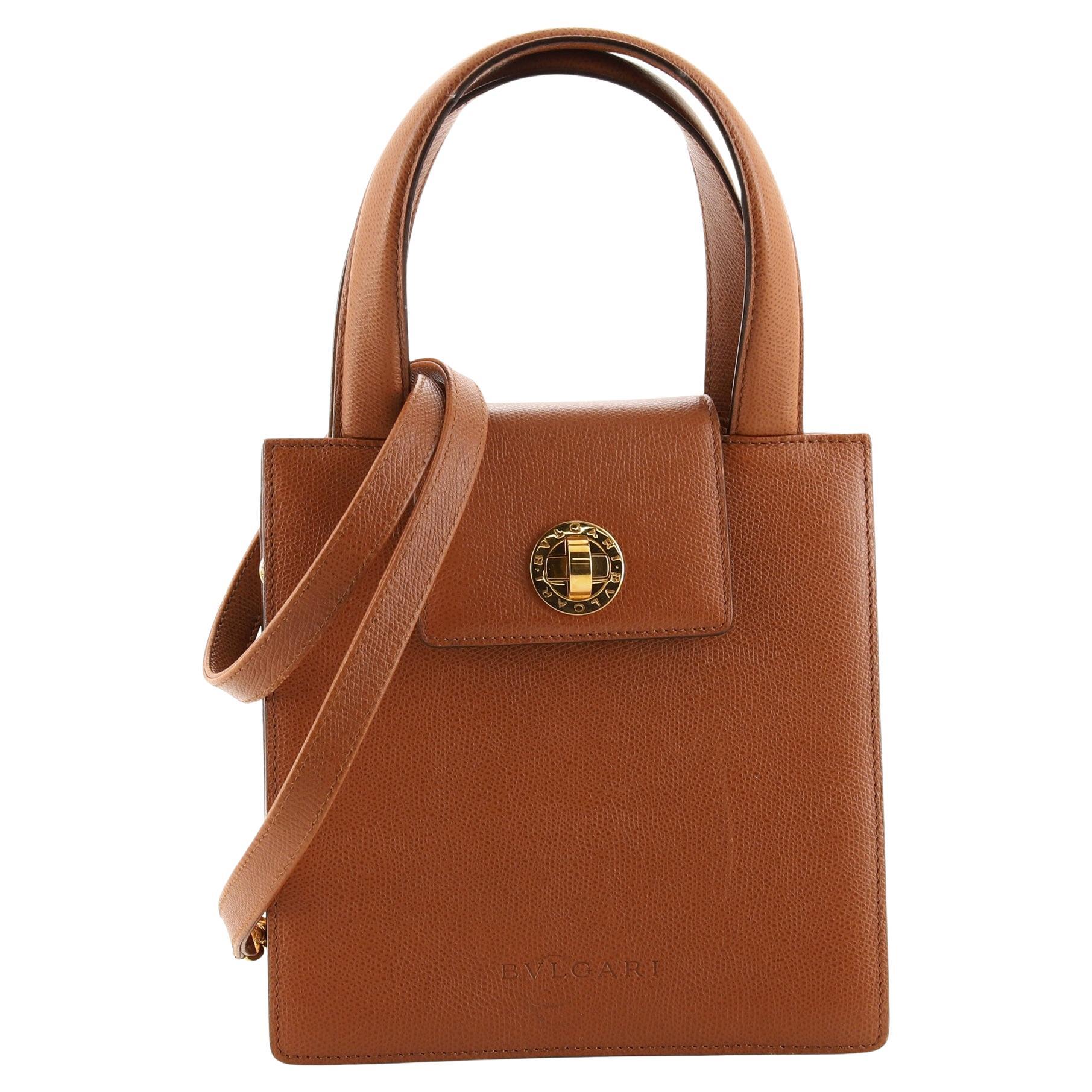 Bulgari Bvlgari Beige Leather Tote Bag with Drawstring Detail For Sale ...