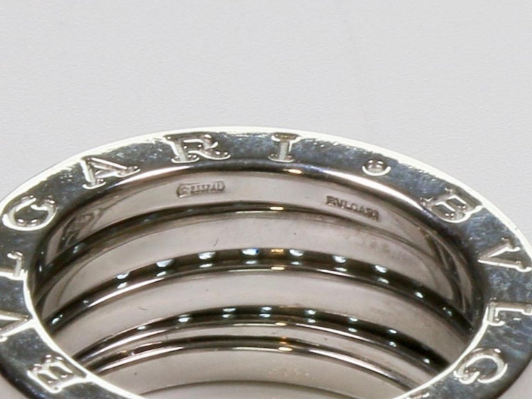 Bvlgari White Gold 18k and Aquamarine Stones Bzero Ring For Sale at 1stDibs