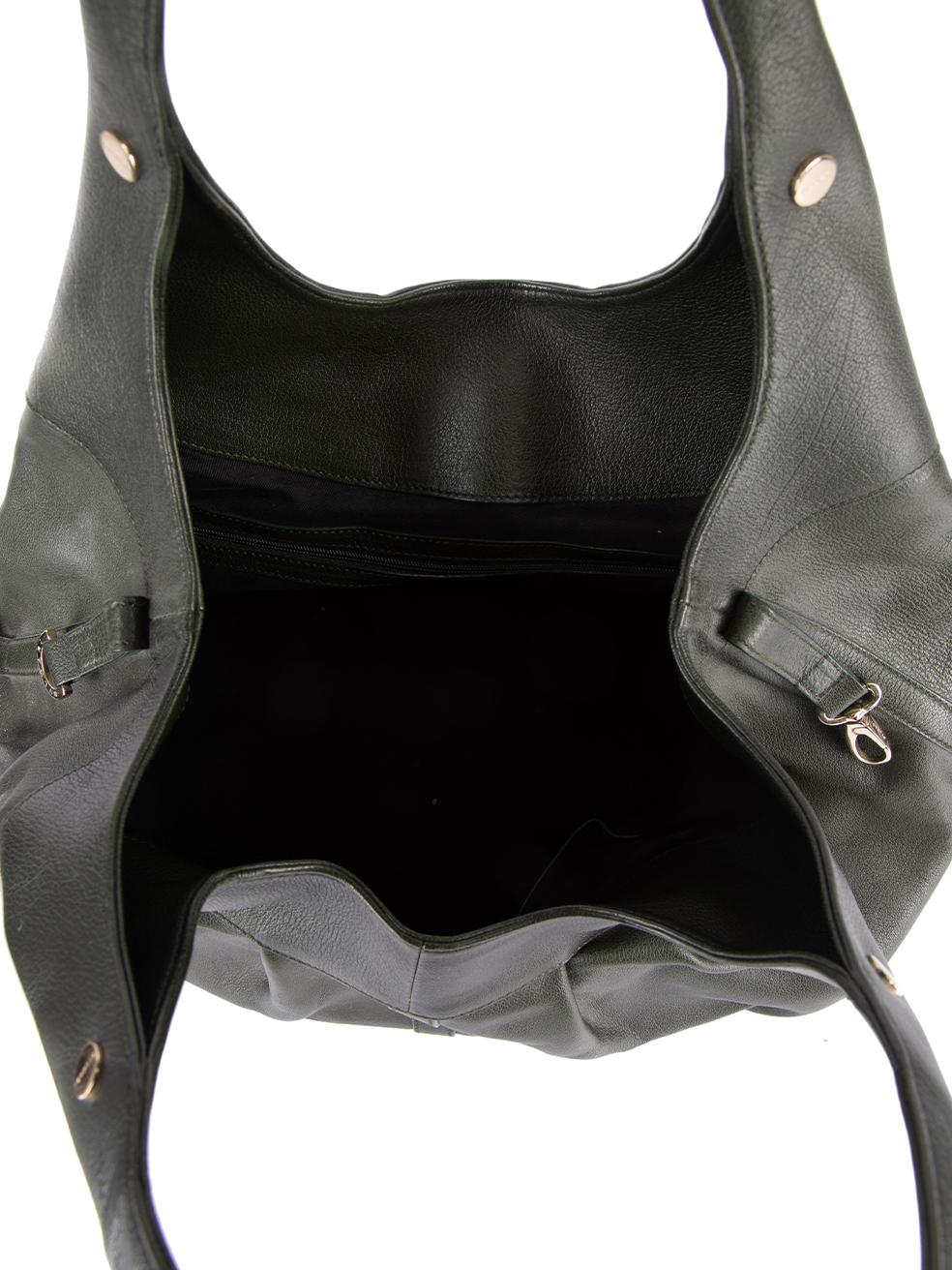 Bvlgari Women's Green Leather Chandra Shoulder Bag For Sale at 1stDibs