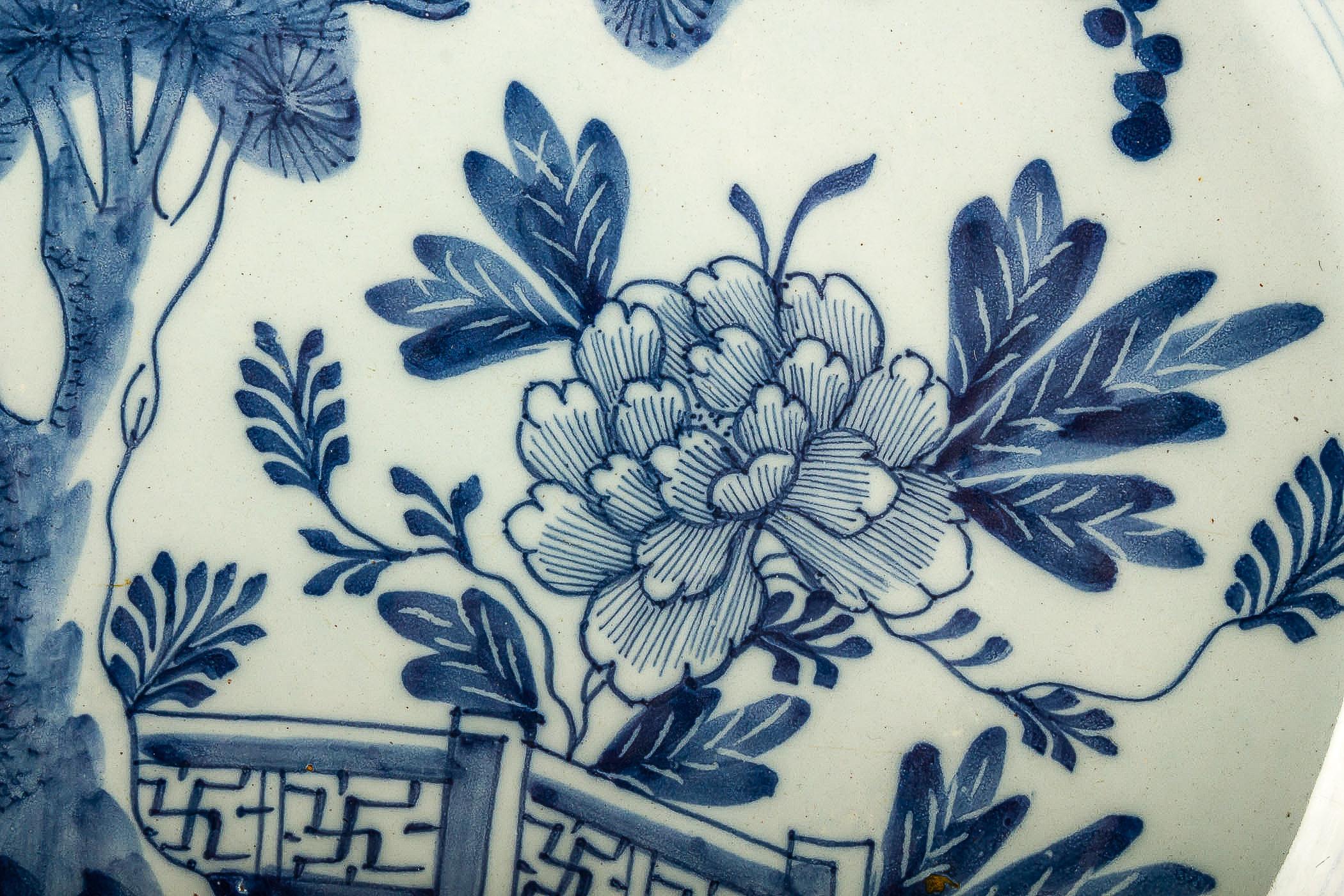 By Ax Porcelain Factory, Mid-18th Century, Pair of Faience Delft Round ...