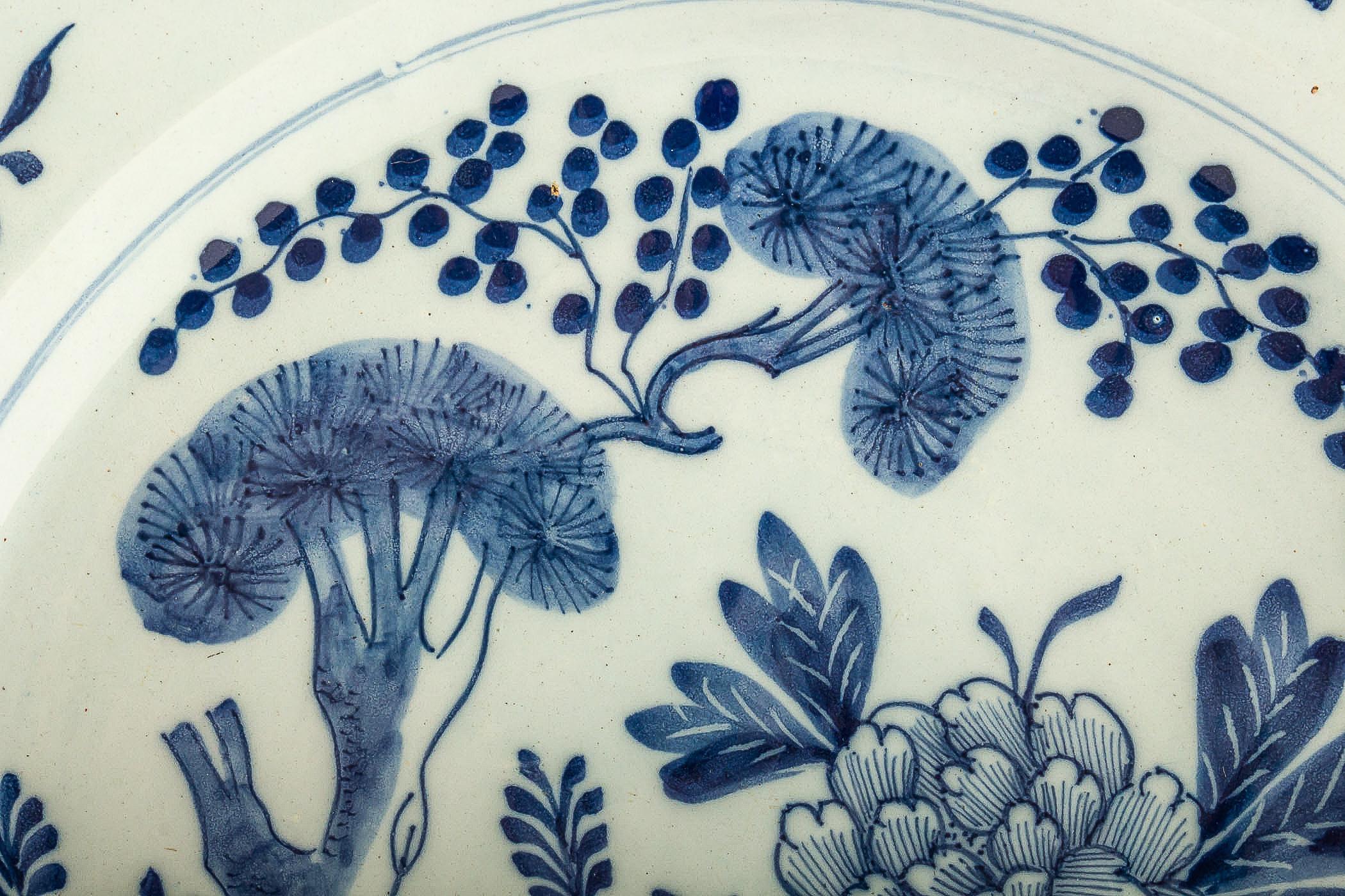By Ax Porcelain Factory, Mid-18th Century, Pair of Faience Delft Round ...