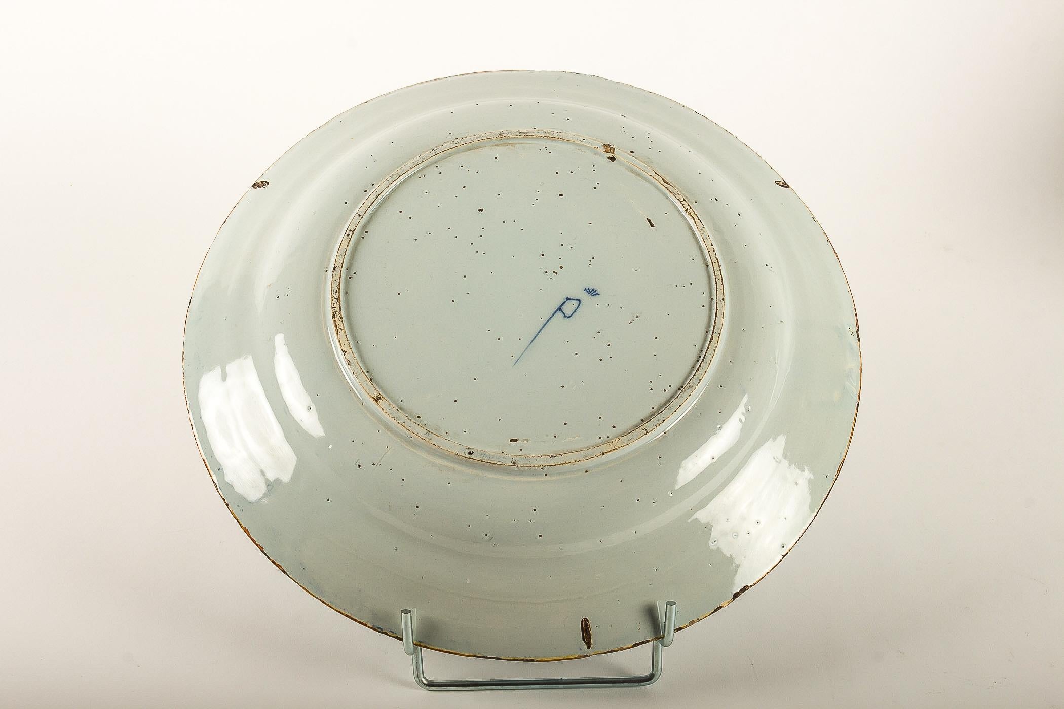 By Ax Porcelain Factory, Mid-18th Century, Pair of Faience Delft Round ...