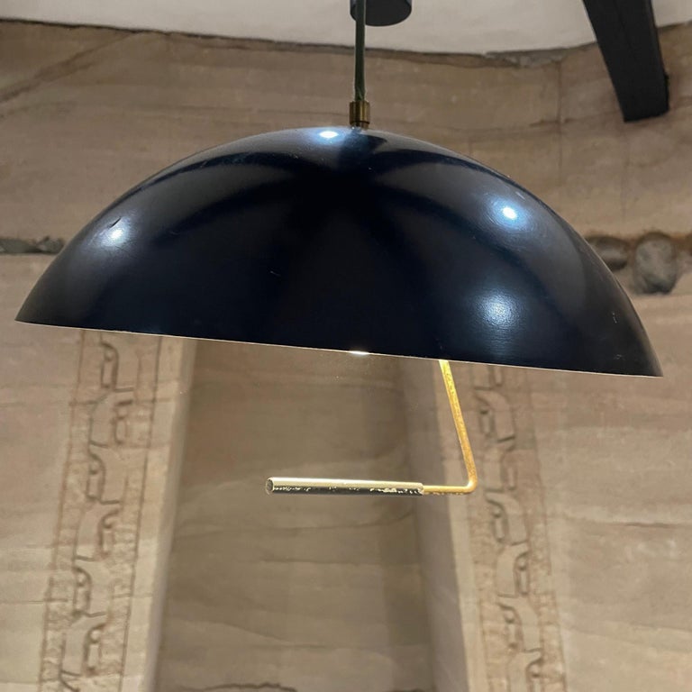 Stilux Milano Modern Black Adjustable Sliding Pendant Lamp 1950s Italy ...