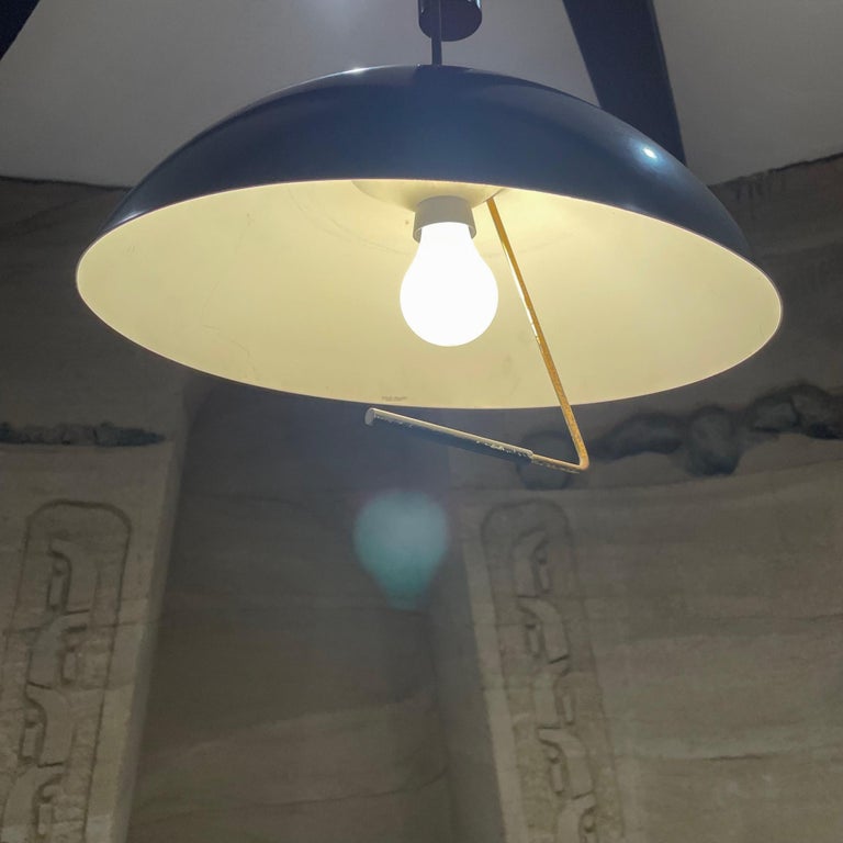 Stilux Milano Modern Black Adjustable Sliding Pendant Lamp 1950s Italy ...