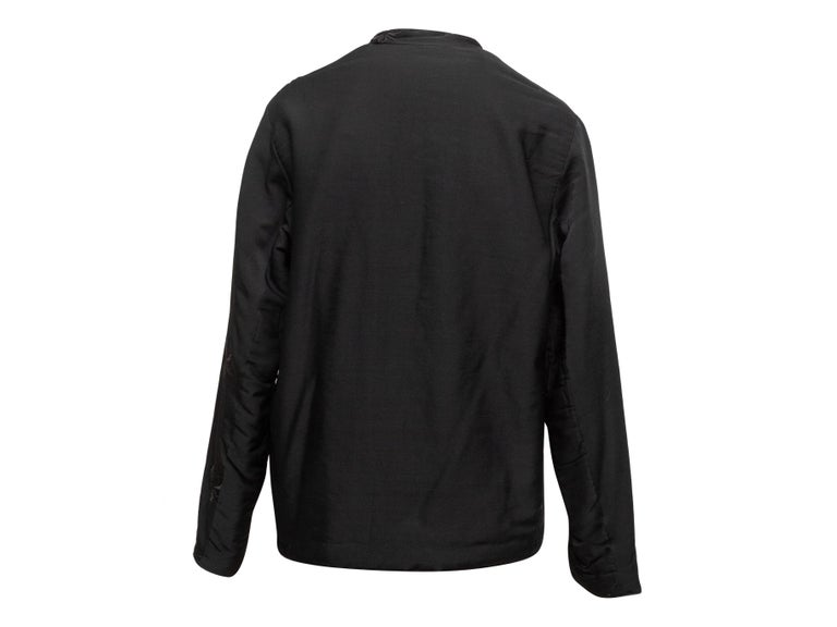 By Walid Black Embroidered Linen Jacket For Sale at 1stDibs