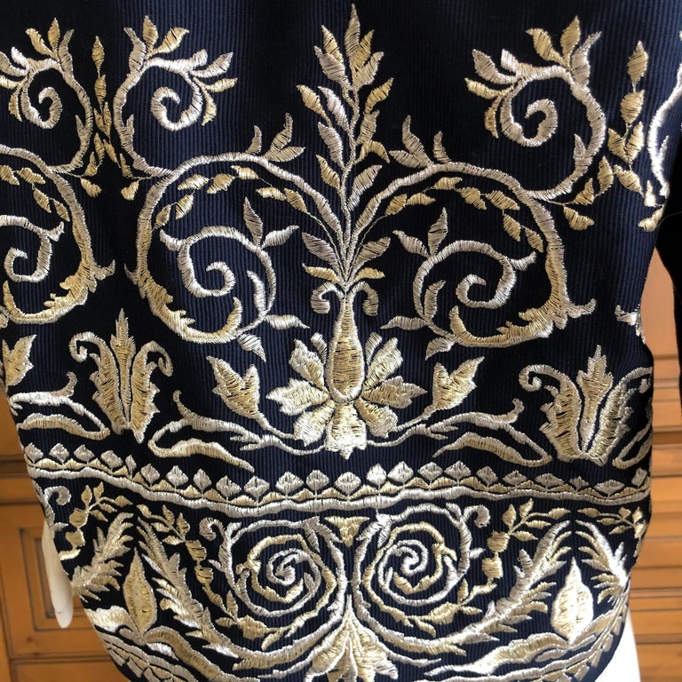 Byblos 1980's Cropped Jacket by Gianni Versace with Metallic Baroque ...