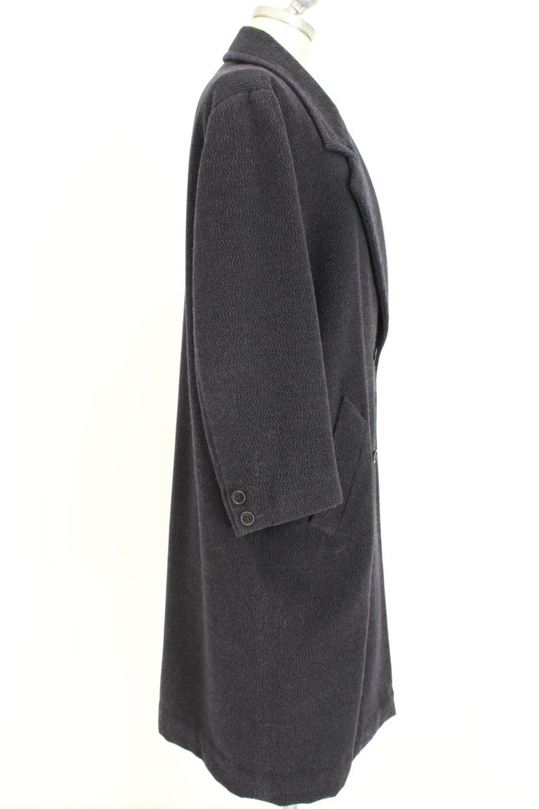 Byblos Blue Cashmere Wool Double Breasted Large Coat at 1stDibs
