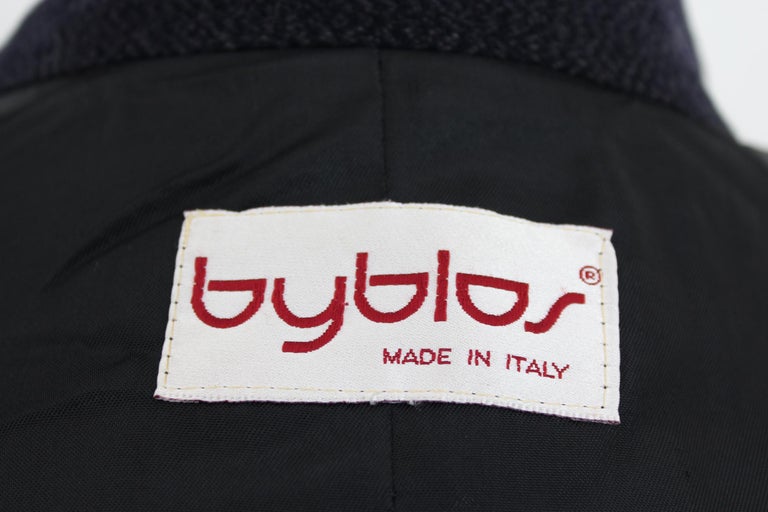 Byblos Blue Cashmere Wool Double Breasted Large Coat at 1stDibs