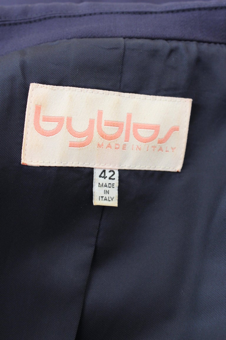 Byblos Blue Wool Evening Double Breasted Jacket For Sale at 1stDibs