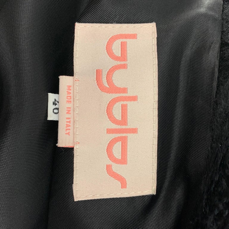 BYBLOS Size 4 Black Wool Double Breasted Coat For Sale at 1stDibs