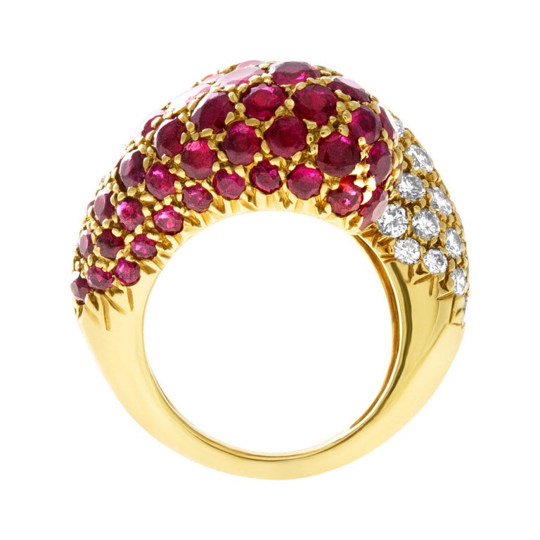 Bypass Ruby and Diamond Ring in 18k Yellow Gold 2.5cts in Diamonds, 3 ...