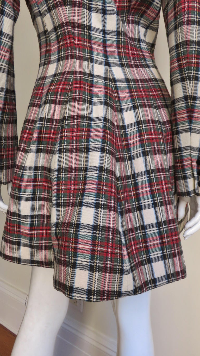 Byron Lars New Flare Plaid Jacket 1990s at 1stDibs