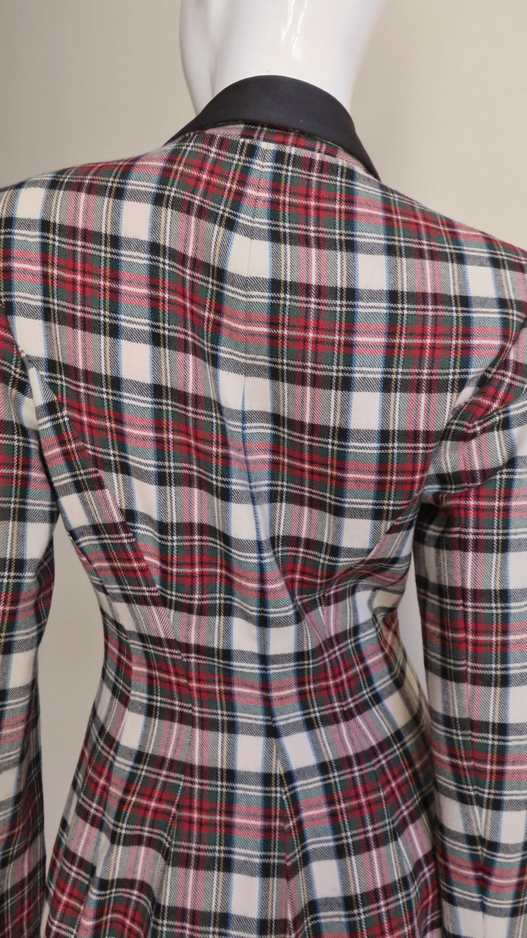 Byron Lars New Flare Plaid Jacket 1990s at 1stDibs