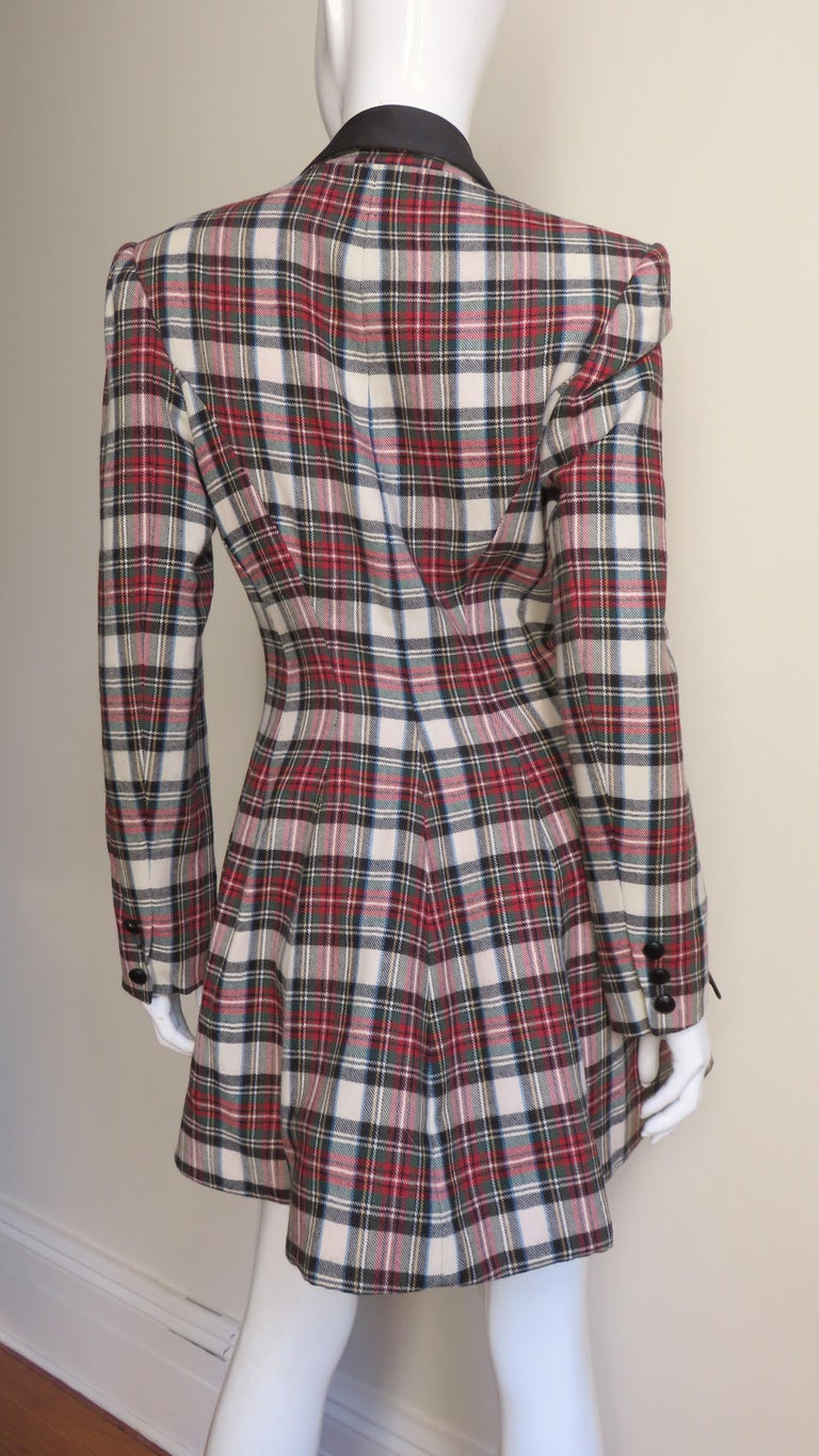 Byron Lars New Flare Plaid Jacket 1990s at 1stDibs