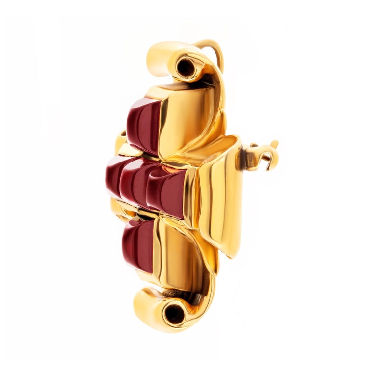 Byzantine Cross Brooch/Pendant with Garnet Set in 14k Gold, from the ...