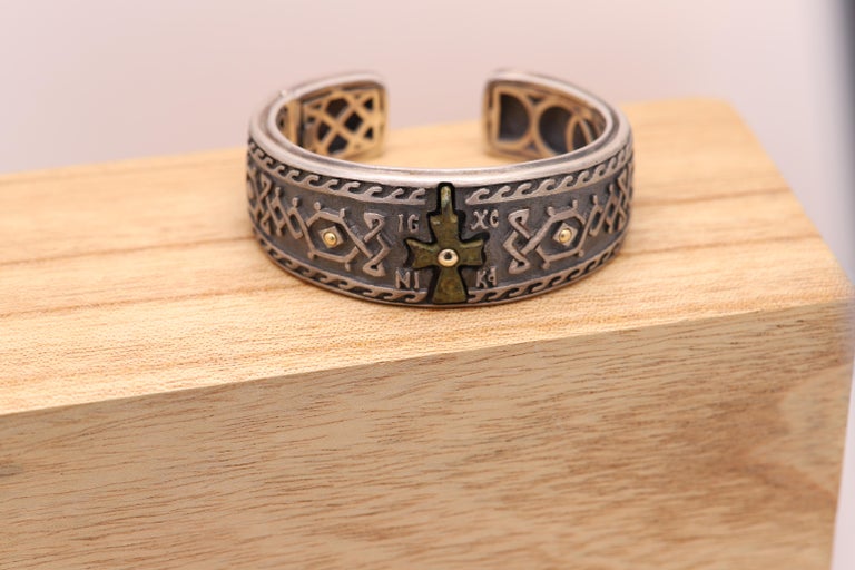Byzantine Cross Roman Bangle Cross Sterling Silver 925 and Bronze For ...