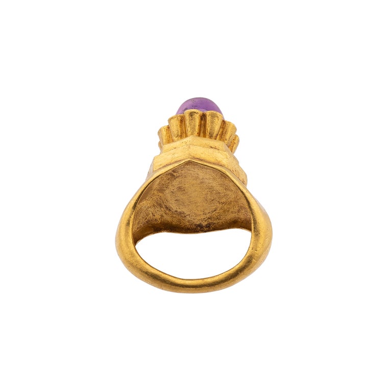 Byzantine Gemstone Ring with Amethyst For Sale at 1stDibs