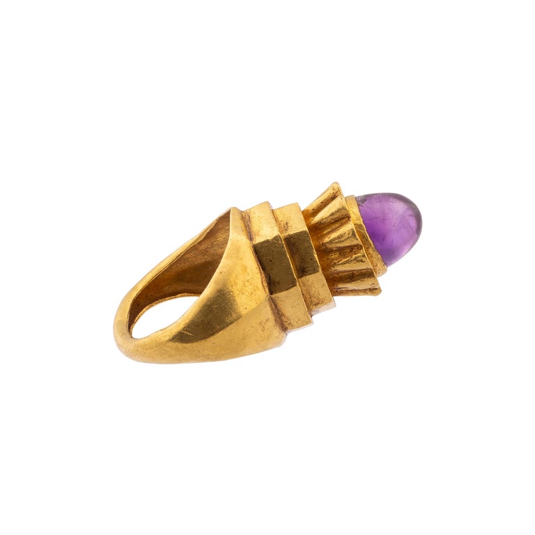 Byzantine Gemstone Ring with Amethyst For Sale at 1stDibs