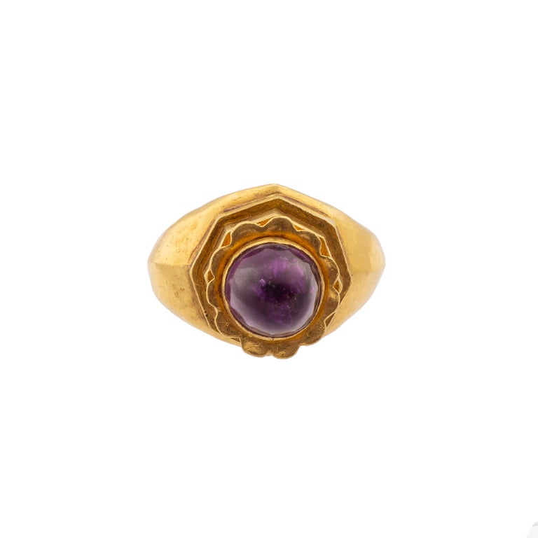 Byzantine Gemstone Ring with Amethyst For Sale at 1stDibs