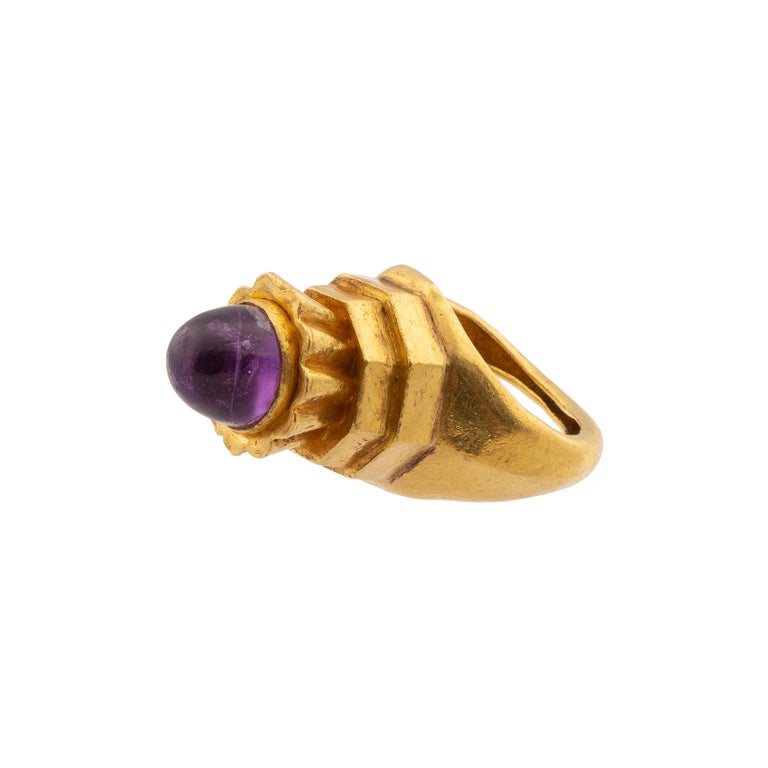 Byzantine Gemstone Ring with Amethyst For Sale at 1stDibs