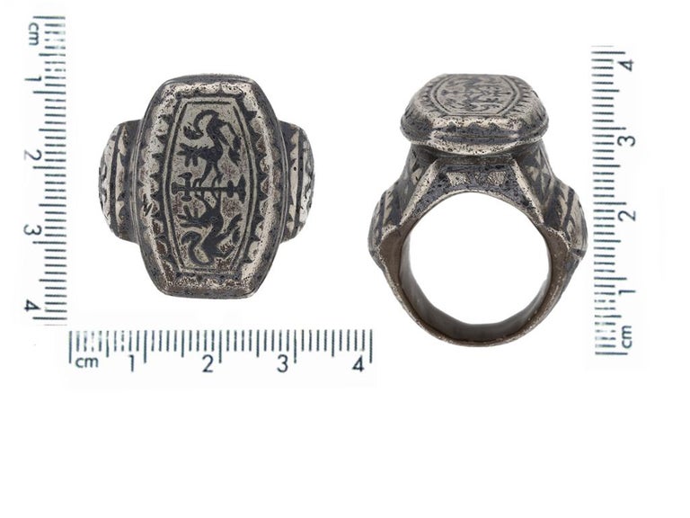 Byzantine Silver and Niello Guilloche Ring, circa 12th-14th Century AD ...
