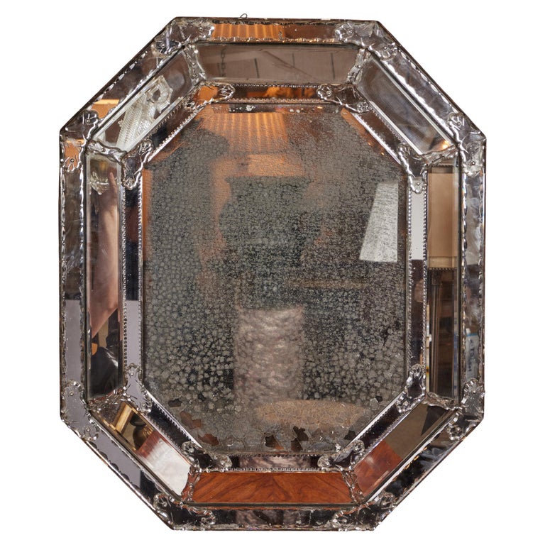 c. 1900, Venetian, Mercury Glass Mirror at 1stDibs | wave mercury glass ...