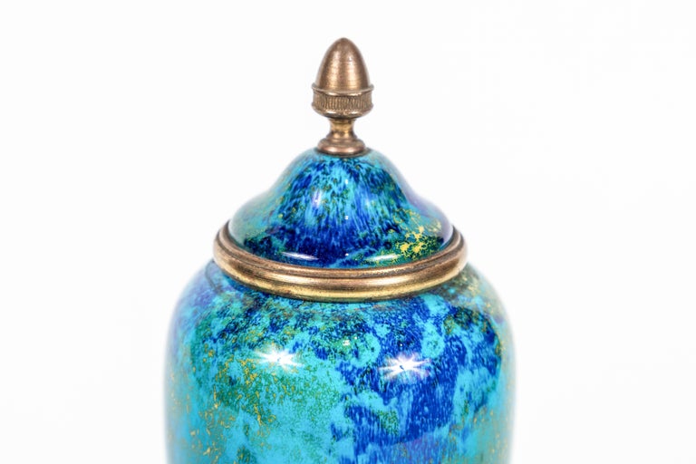 Petite, Turquoise, Porcelain Urns, circa 1910 For Sale at 1stDibs
