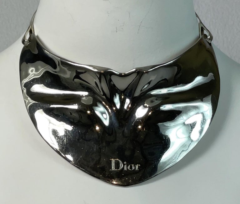 C. 2003 Christian Dior by John Galliano Large Silver Tone Collar Bone ...