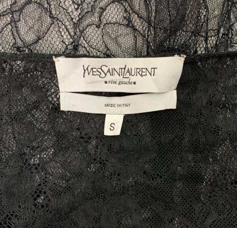 F/W 2003 Yves Saint Laurent Tom Ford Runway Sheer Black Lace Butterfly ...