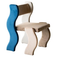 Wave Chair, Black Velvet and Sienna Finish, Minimalist Dining Chair For ...