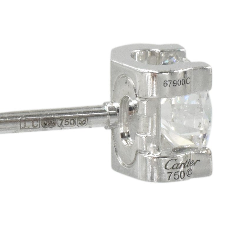 C de Cartier in Signature Setting Diamond Studs and Solitaire Necklace ...