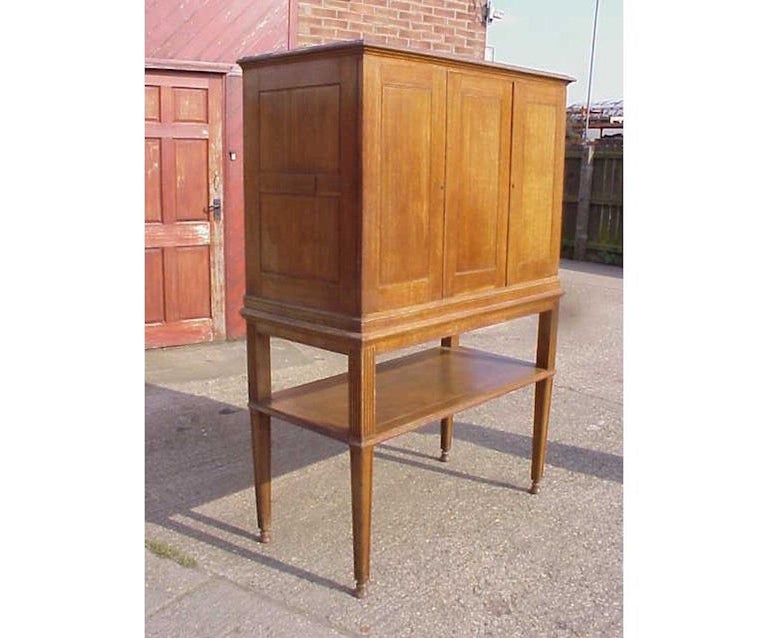 C F A Voysey Style of, Arts and Crafts Oak Cupboard with Lower Open ...