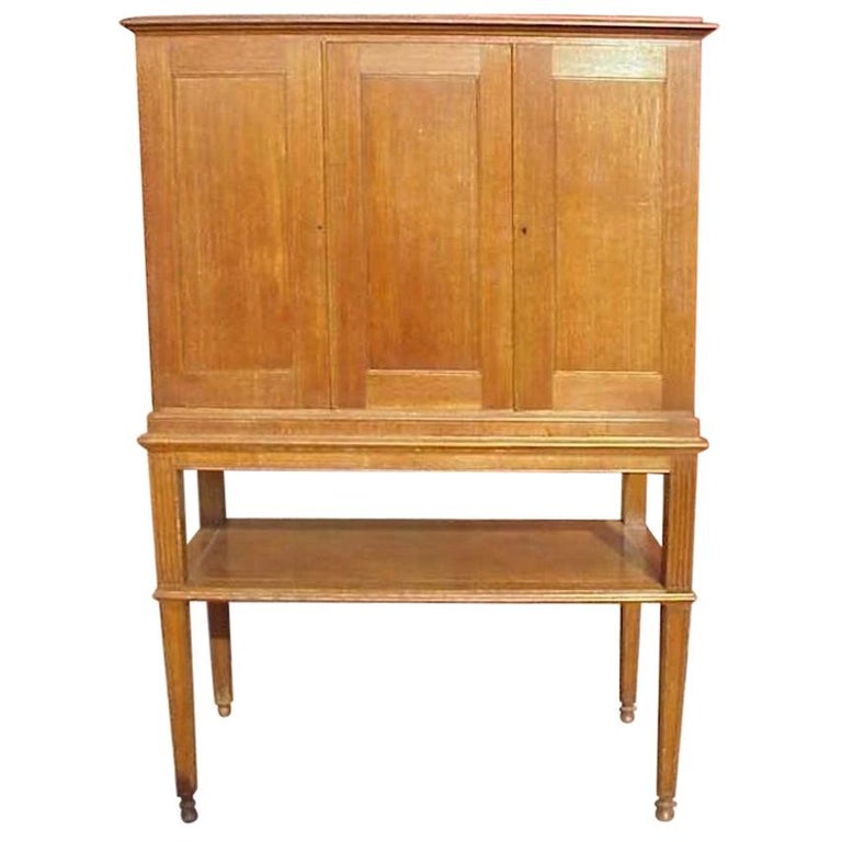 C F A Voysey Style of, Arts and Crafts Oak Cupboard with Lower Open ...