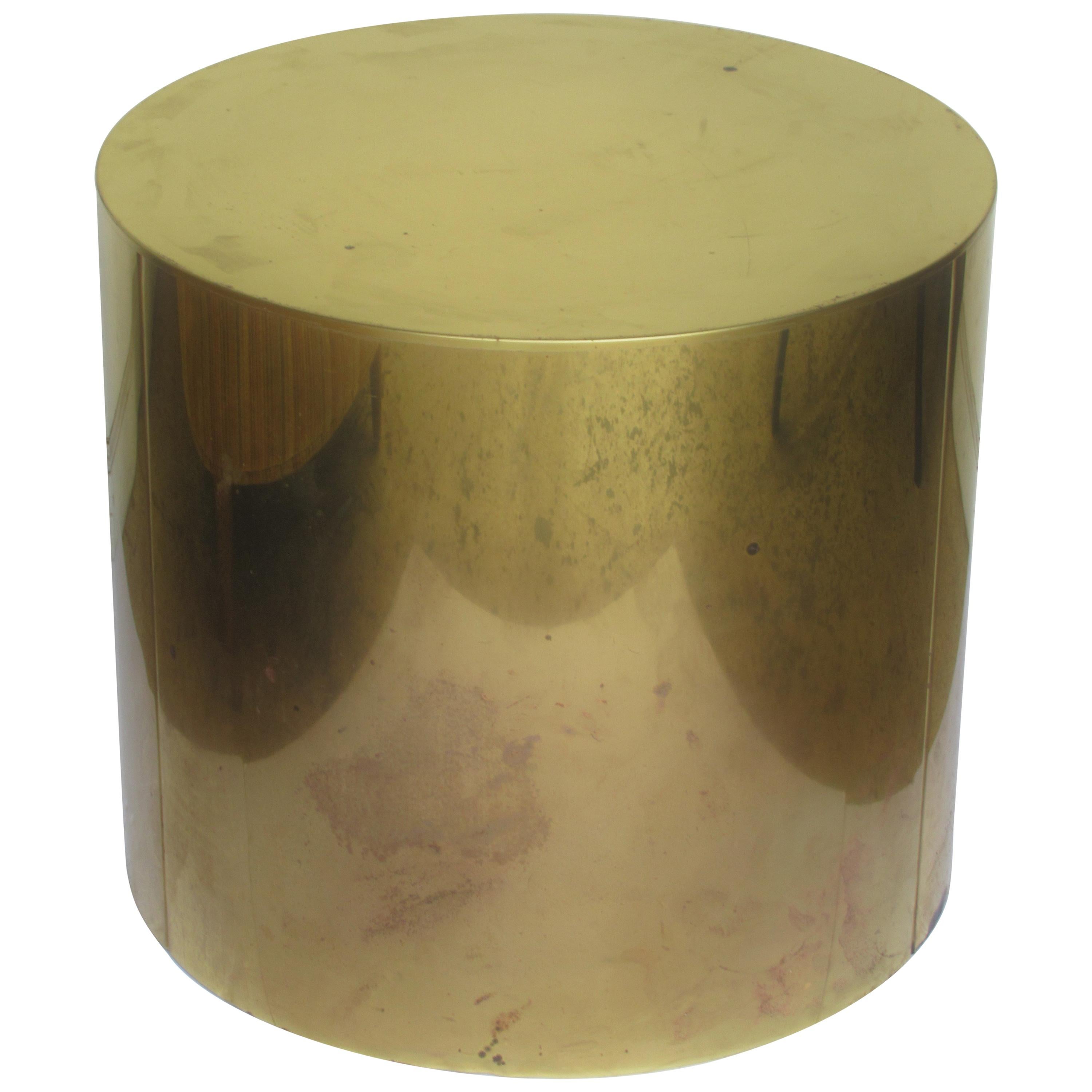 C. Jere Brass Cylinder Drum Table at 1stDibs