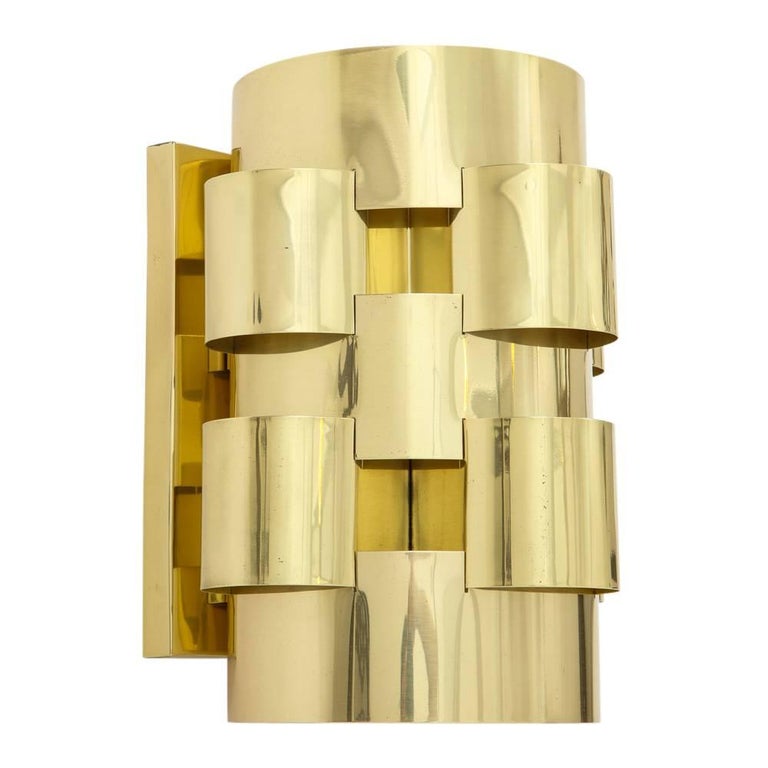 C. Jere Brass Cloud Sconces, Signed For Sale at 1stDibs