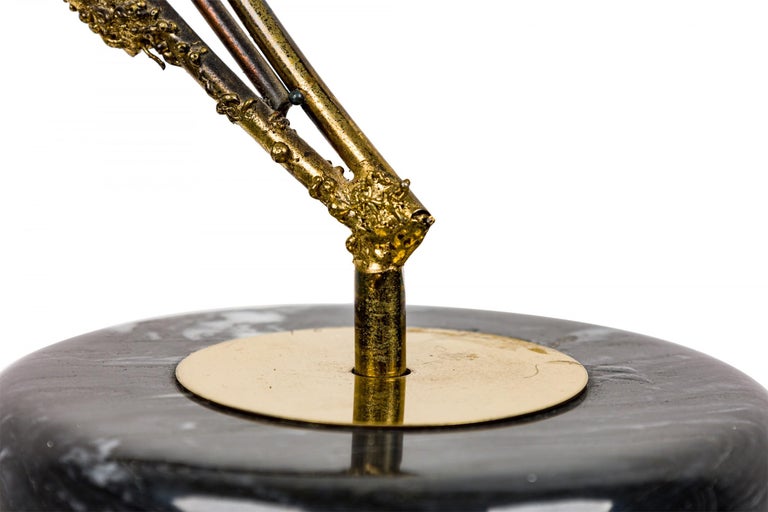 C. Jere Mid-Century Bronze and Black Marble Whirlwind Spiral Sculpture ...