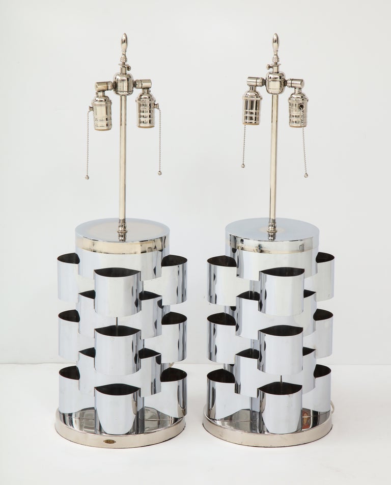 C. Jere Polished Chrome Cloud Lamps For Sale at 1stDibs