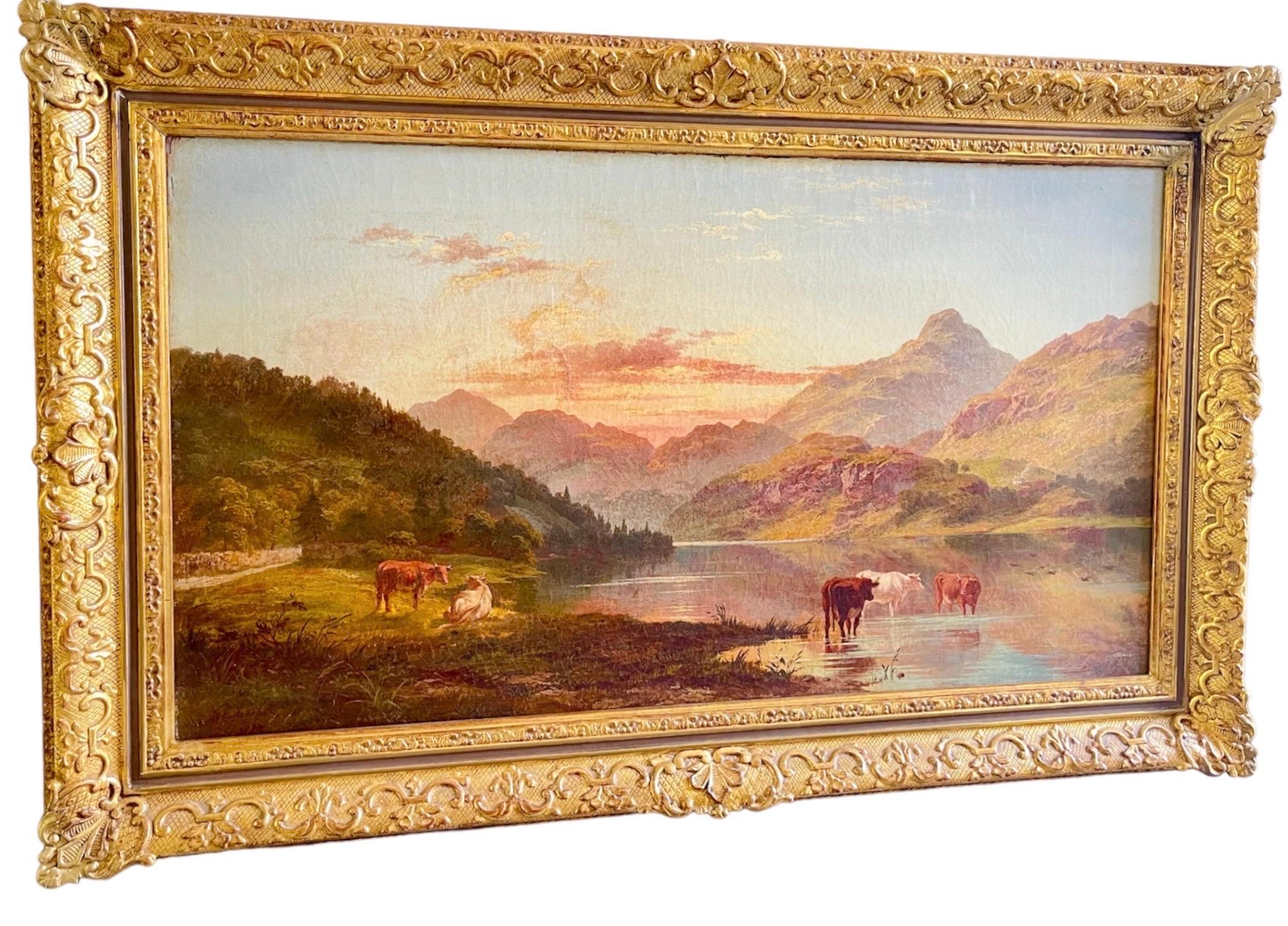 C. M. Colepeper - Large 19th century Victorian oil landscape - Sunset ...