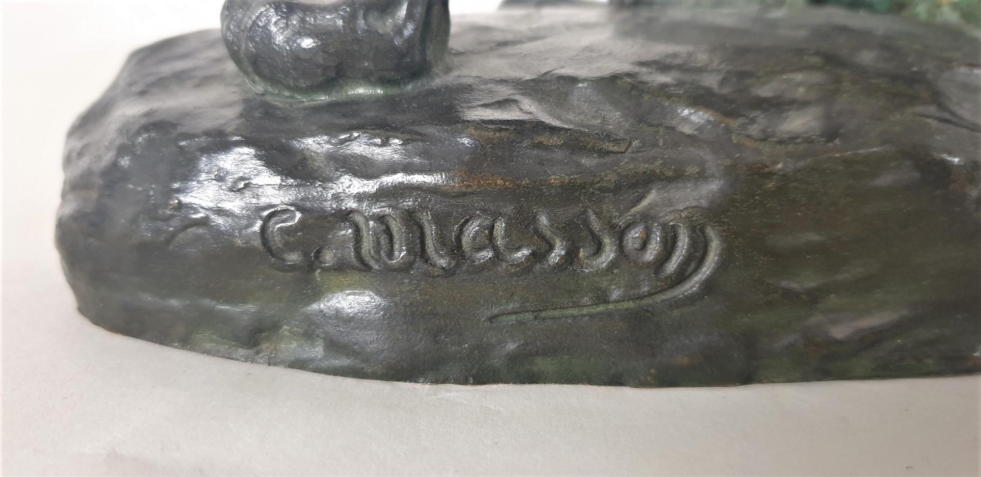 C Masson, The Lion And The Rat, Signed Bronze, XIXth Century For Sale ...