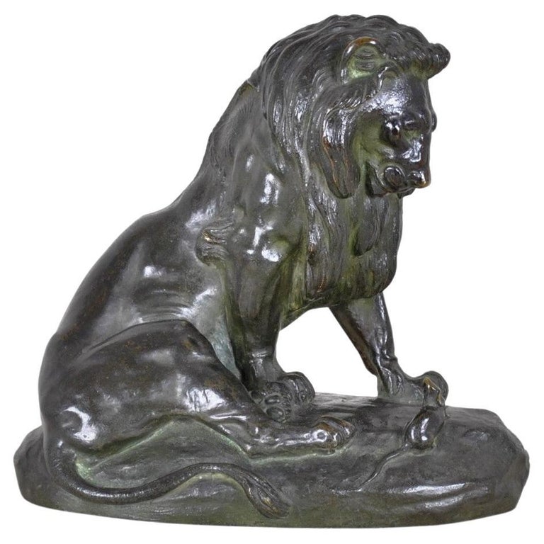 C Masson, The Lion And The Rat, Signed Bronze, XIXth Century For Sale ...