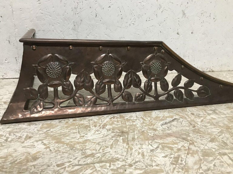 C R Ashbee, an Arts and Crafts Copper Fireplace Fender with Stylised ...